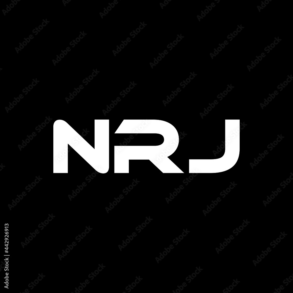 NRJ letter logo design with black background in illustrator, vector ...