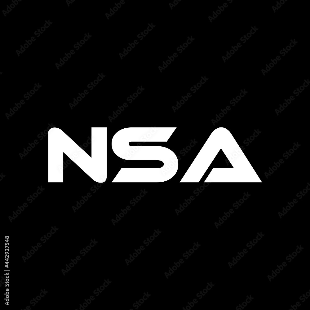 NSA letter logo design with black background in illustrator, vector ...