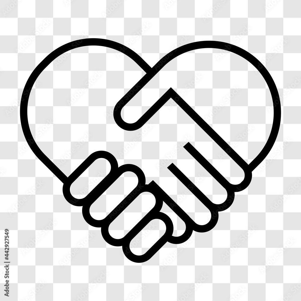 Handshake collaboration heart shape logo. Business agreement concept ...