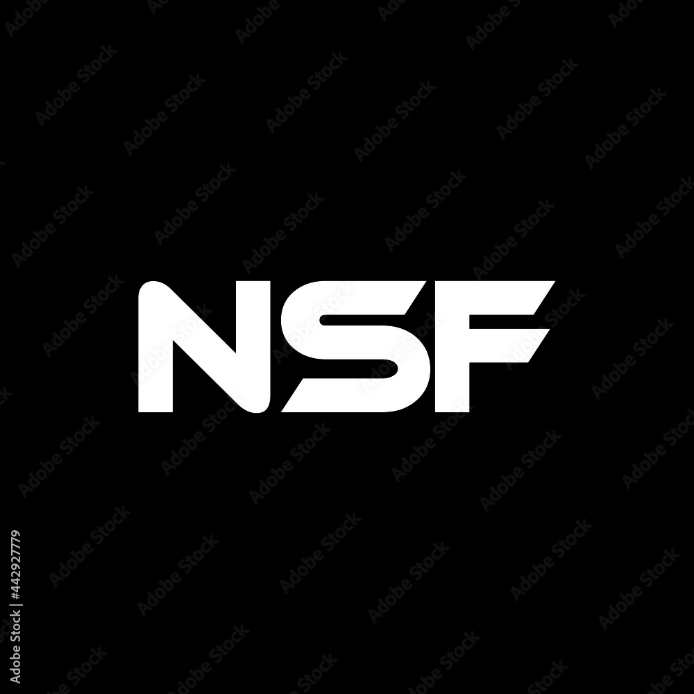 NSF letter logo design with black background in illustrator, vector ...