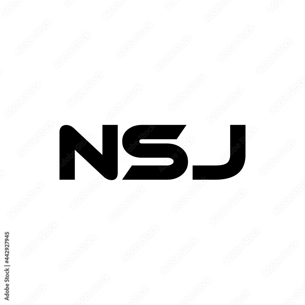 NSJ letter logo design with white background in illustrator, vector ...
