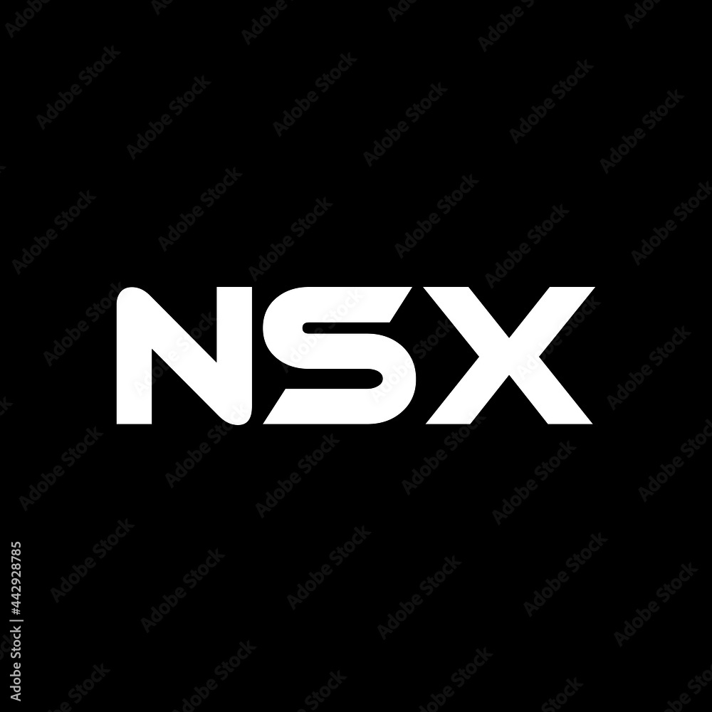 NSX letter logo design with black background in illustrator, vector ...