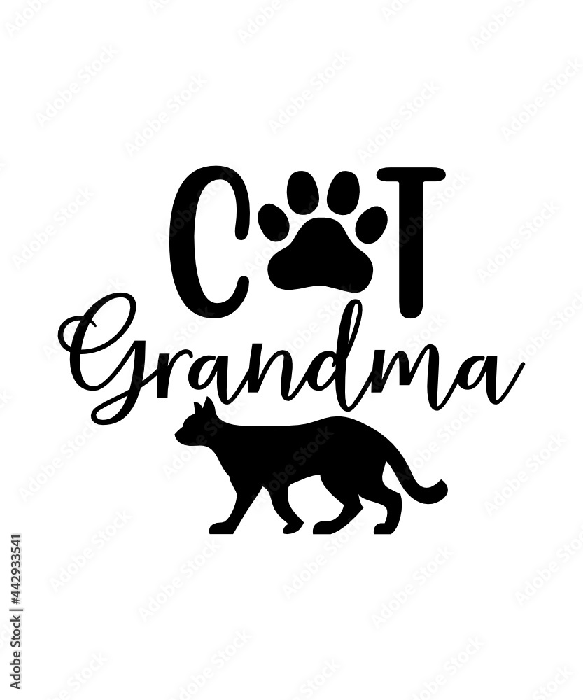 Vetor de Funny Cat SVG Bundle, Cat SVG, Kitten SVG, Cat lady svg, crazy ...