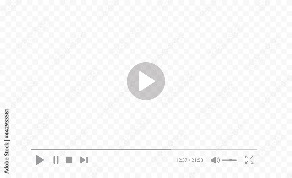 Play video sign isolated on transparent background. Video player ...
