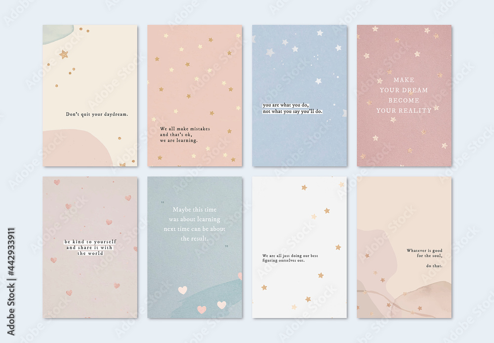 Quote Social Media Layout Set Stock Template | Adobe Stock