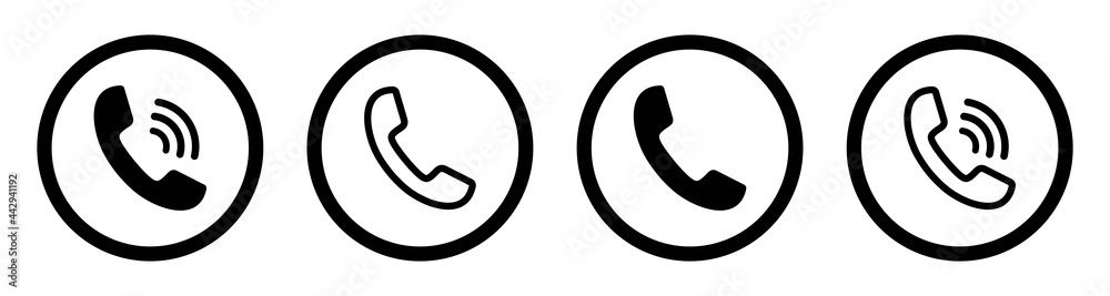 phone icon set, Telephone call sign, Contact us, Vector illustration ...