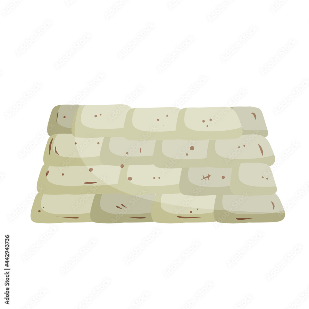 Barricade of sandbags. Fortified point. Defense construction. Modern ...