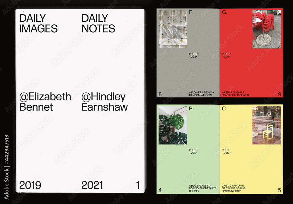 Daily Notes Photographic and Essay Book Stock Template | Adobe Stock