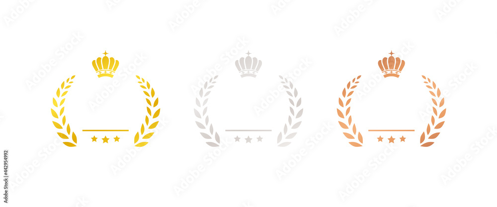 Gold and silver and bronze medal icon set / prize / prize / rank ...