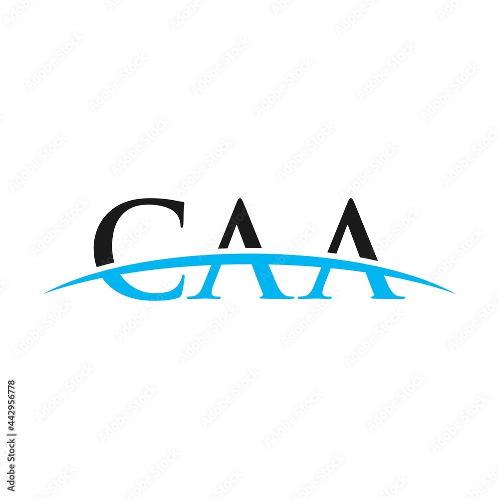 CAA initial overlapping movement swoosh horizon, logo design ...