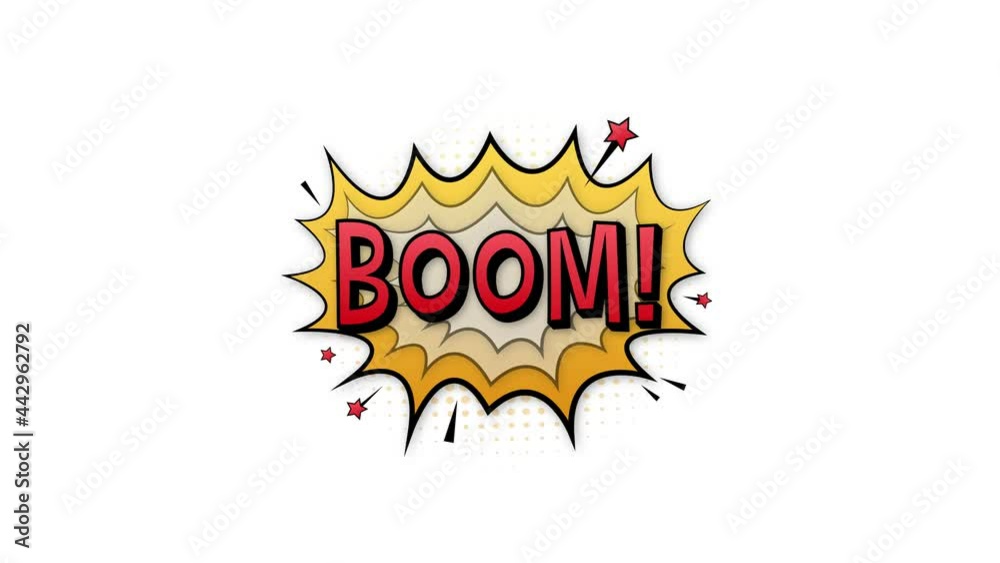 Comic speech bubbles with text Boom. Vintage cartoon illustration ...