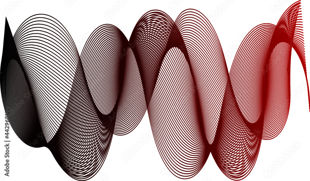 Smooth fluid curved flow lines smoke effect in horizontal landscape ...