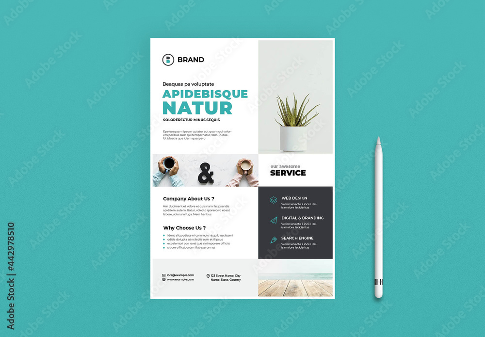 Minimal Clean Flyer Stock Template | Adobe Stock