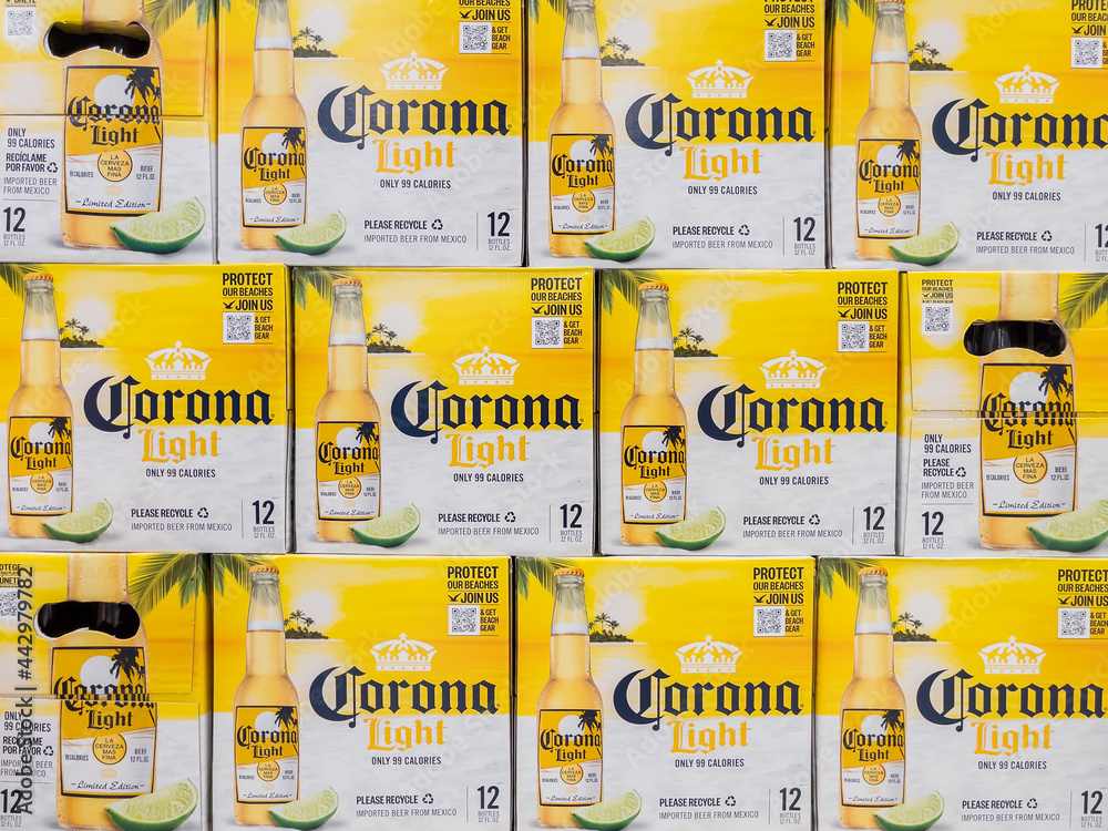 ATLANTA, GEORGIA - July 2, 2021 : Corona Light 12 Pack beer bottle ...