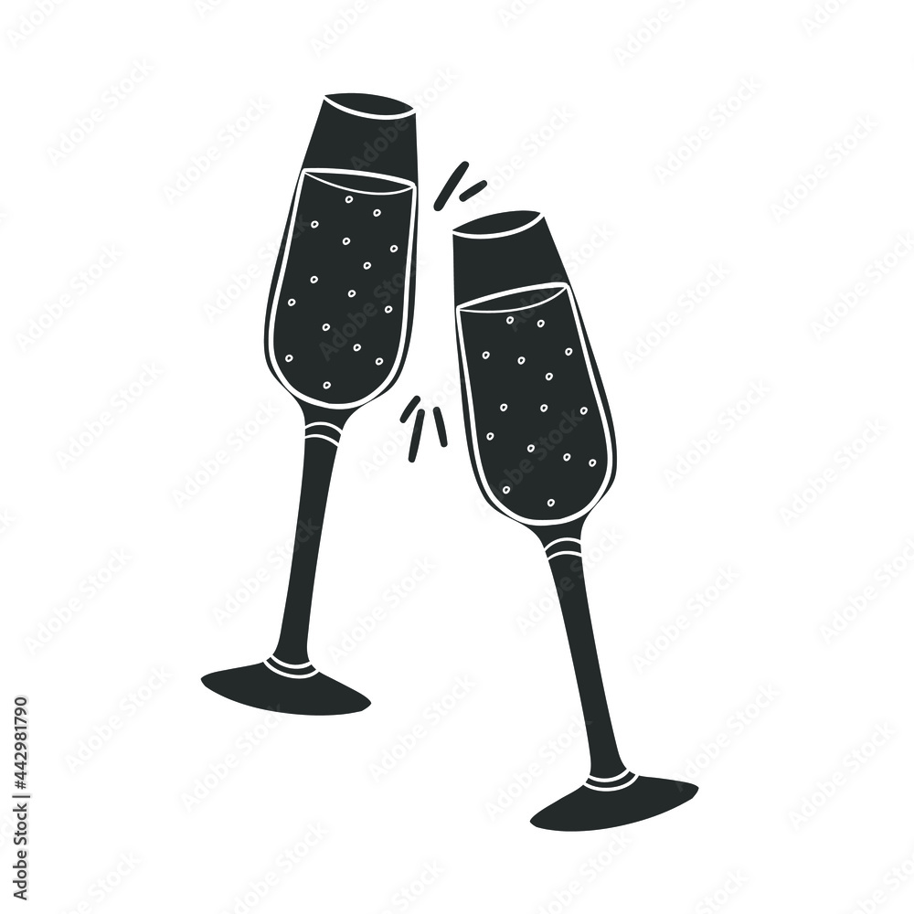 Tast Cups Icon Silhouette Illustration. Drink Celebration Vector ...