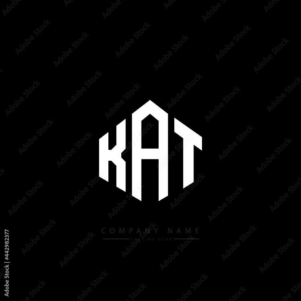 KAT letter logo design with polygon shape. KAT polygon logo monogram ...