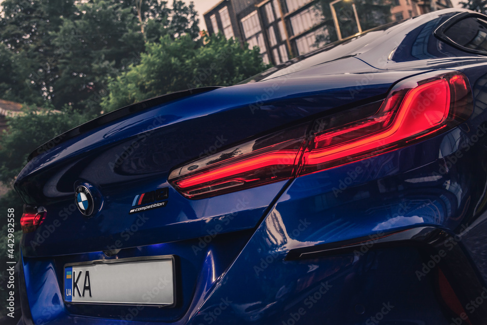 New BMW M8 Competition headlights. Kyiv, Ukraine - June 2021. Stock ...