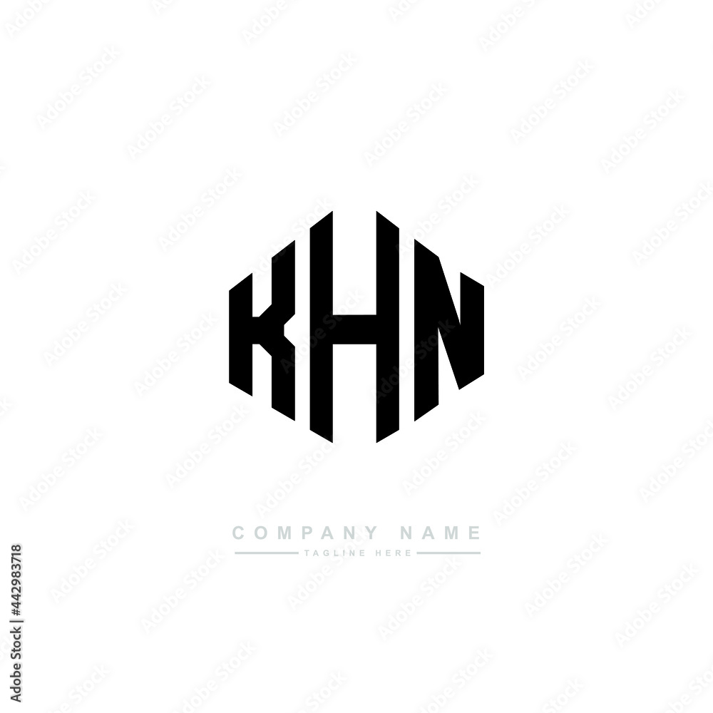 KHN letter logo design with polygon shape. KHN polygon logo monogram ...