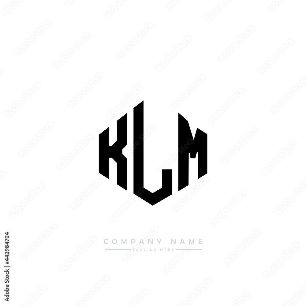 KLM letter logo design with polygon shape. KLM polygon logo monogram ...