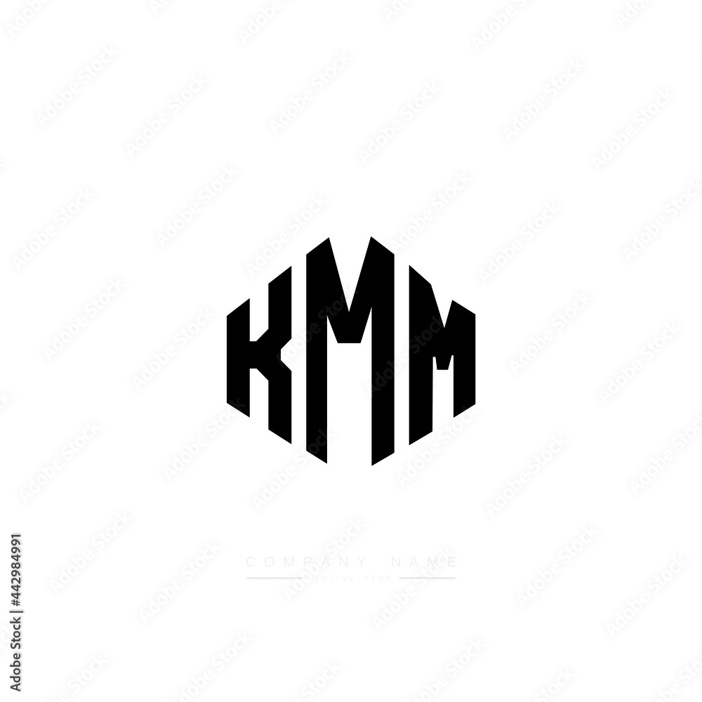 KMM letter logo design with polygon shape. KMM polygon logo monogram ...