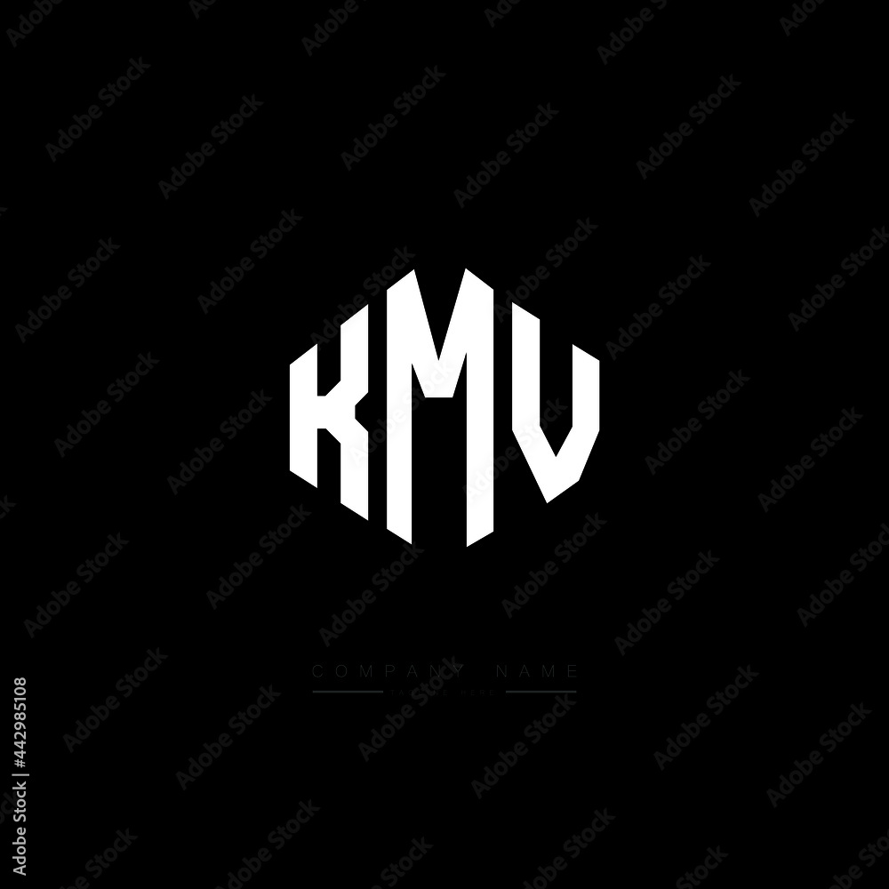KMV letter logo design with polygon shape. KMV polygon logo monogram ...