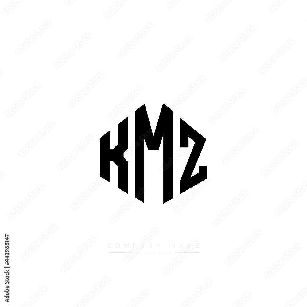 KMZ letter logo design with polygon shape. KMZ polygon logo monogram ...