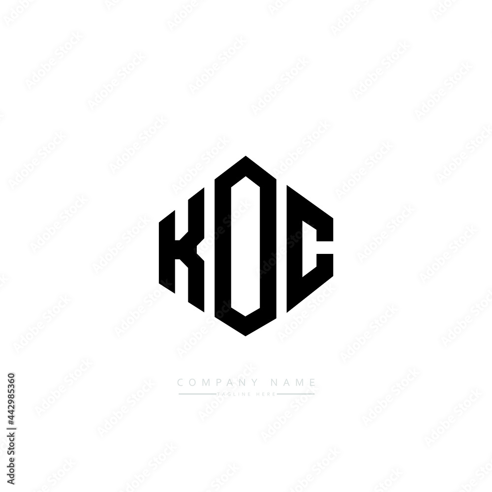 KOC letter logo design with polygon shape. KOC polygon logo monogram ...