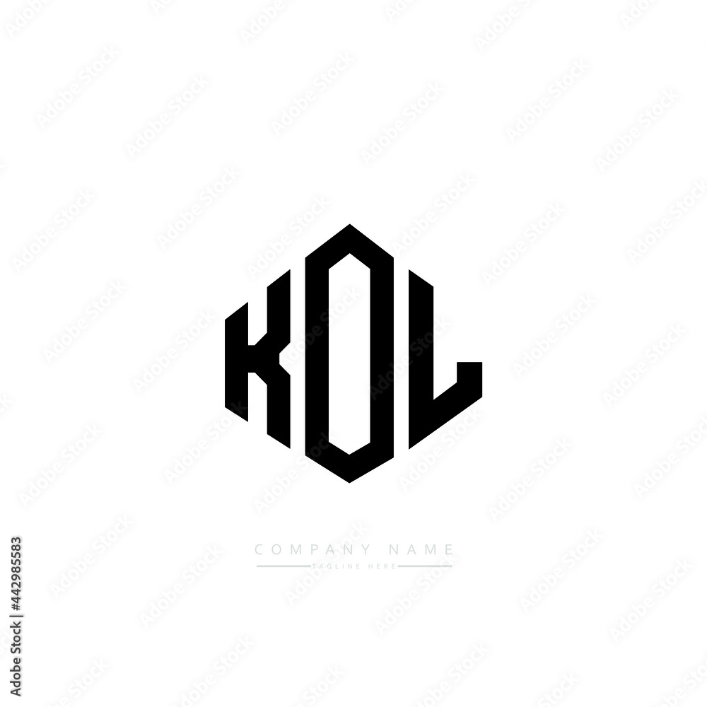 KOL letter logo design with polygon shape. KOL polygon logo monogram ...