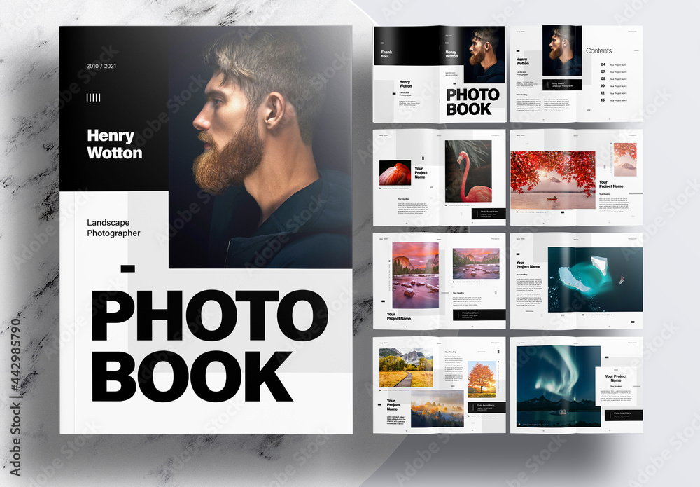 Modern Portfolio or Photobook Layout Stock Template | Adobe Stock