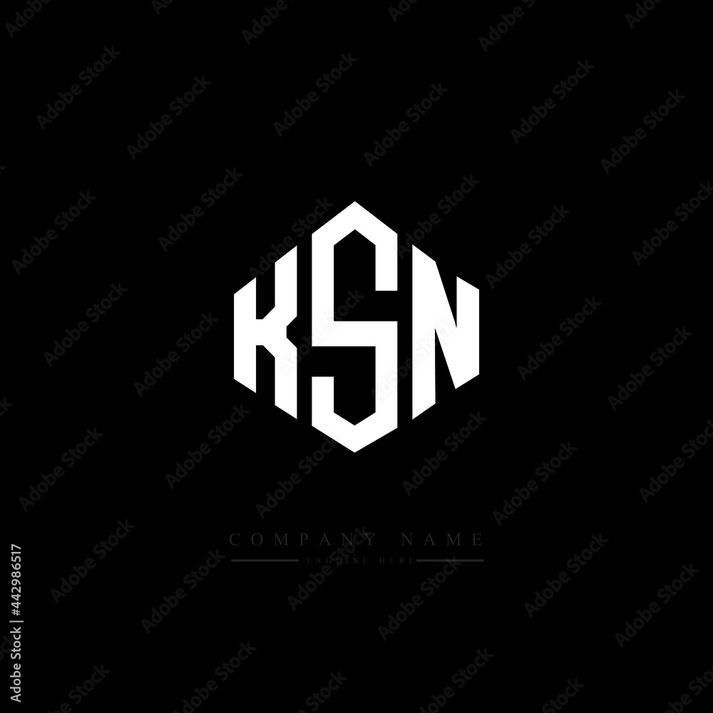 KSN letter logo design with polygon shape. KSN polygon logo monogram ...