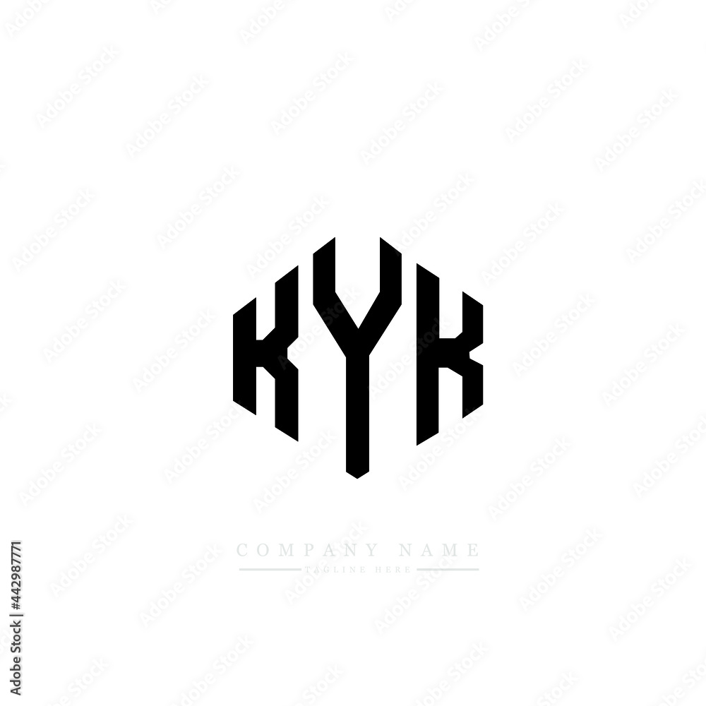KYK letter logo design with polygon shape. KYK polygon logo monogram ...