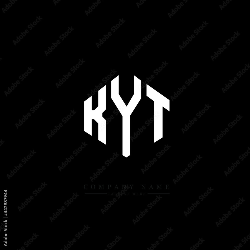 KYT letter logo design with polygon shape. KYT polygon logo monogram. KYT cube logo design. KYT ...