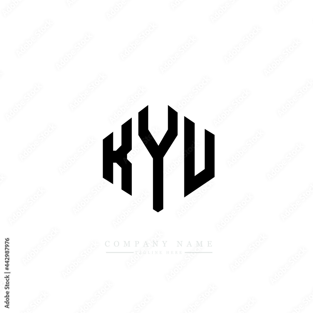 KYU letter logo design with polygon shape. KYU polygon logo monogram ...