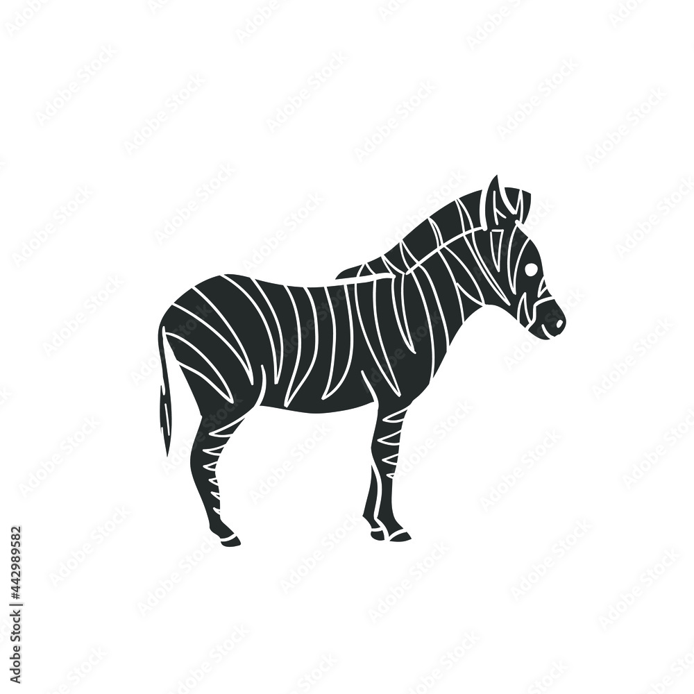 Vetor de Zebra Animal Icon Silhouette Illustration. African Safari ...