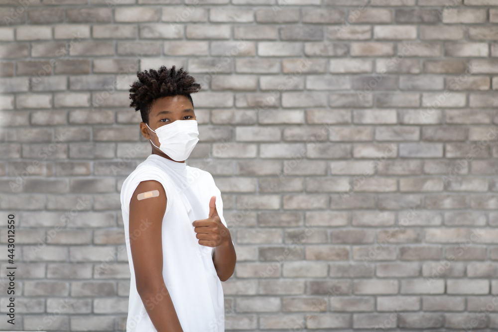 Covid-19 Vaccination concept. portrait black african american young man ...