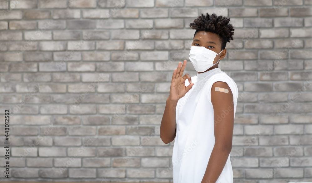 Covid-19 Vaccination concept. portrait black african american young man ...