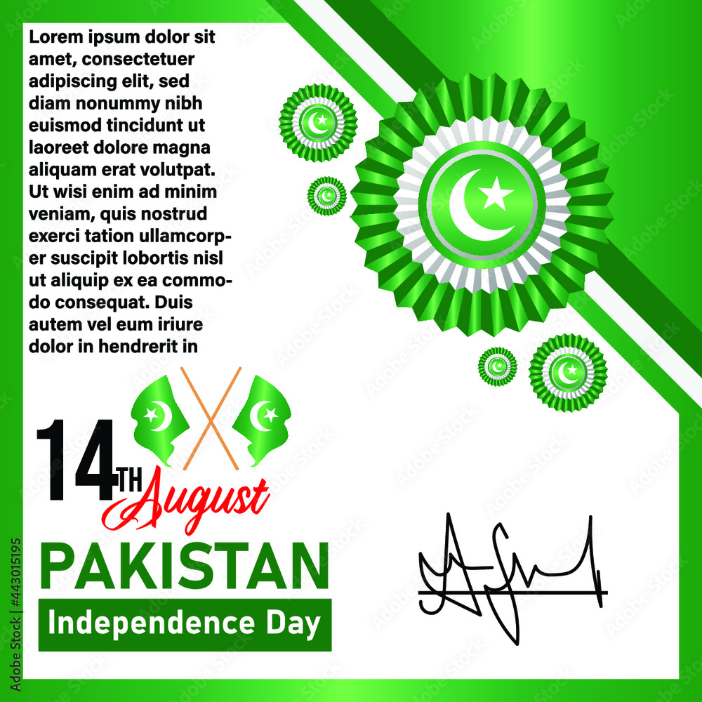 Pakistan happy independence day 14th August illustration Stock Vector ...