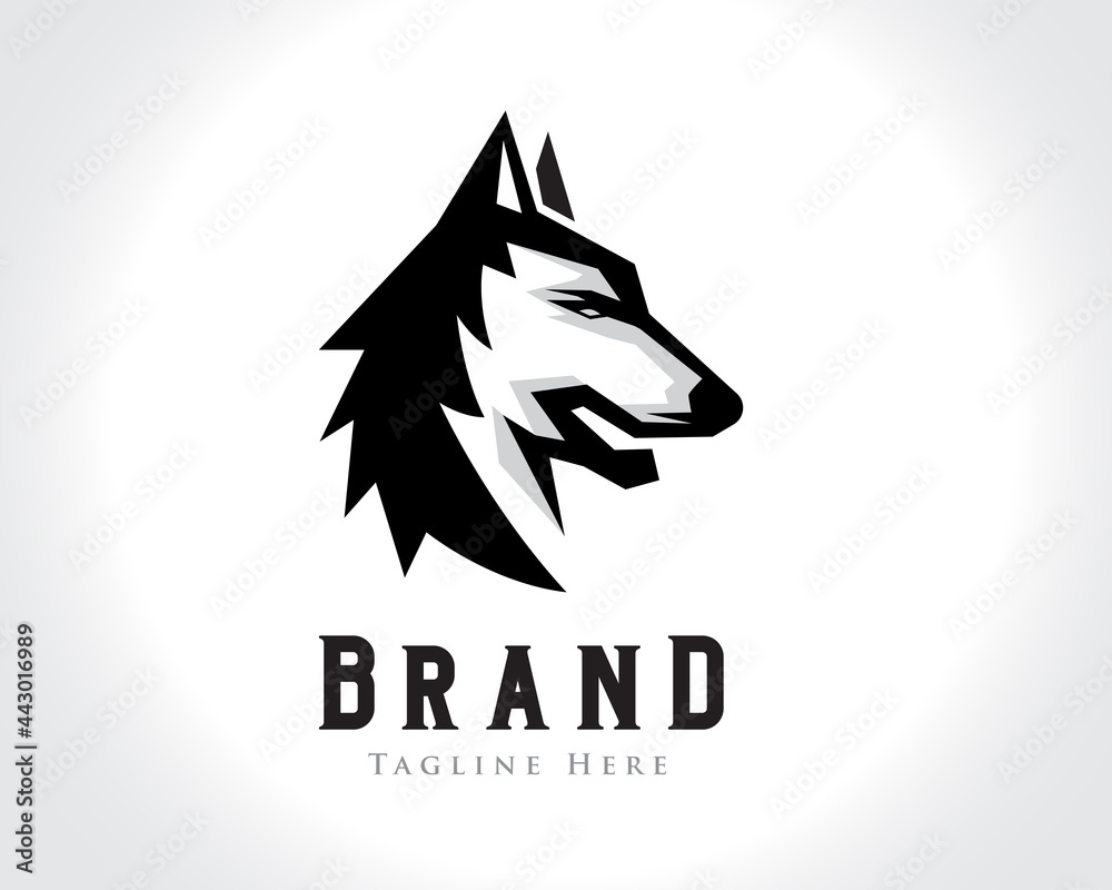 abstract head wolf logo design template illustration inspiration Stock ...