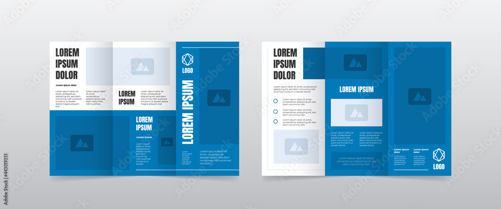 modern blue trifold brochure layout design Stock Vector | Adobe Stock