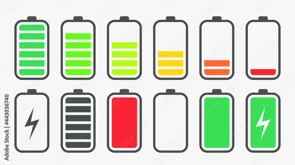 Battery charging charge indicator. Vector icon level Battery Energy ...