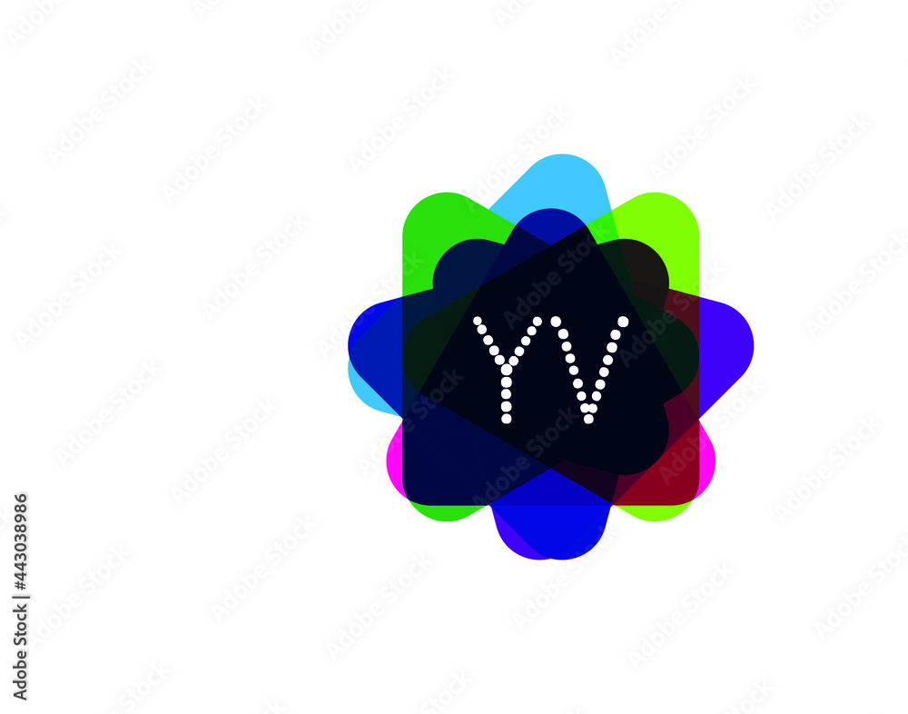 yv letter logo design with colorful splash background Stock Vector ...