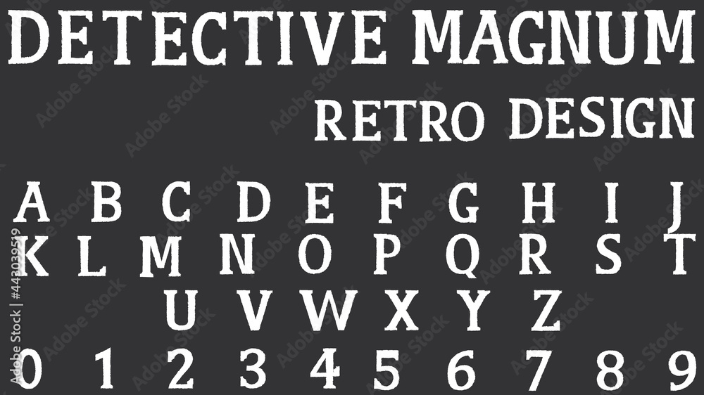 Retro typeface font alphabet _ detective font Stock Vector | Adobe Stock