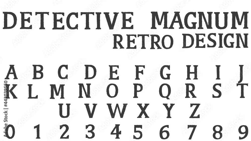 Retro typeface font alphabet _ detective font Stock Vector | Adobe Stock