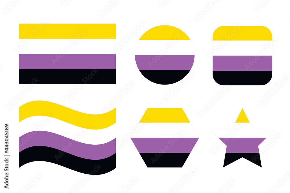 Non-binary pride flag Sexual identity pride flag Stock Vector | Adobe Stock