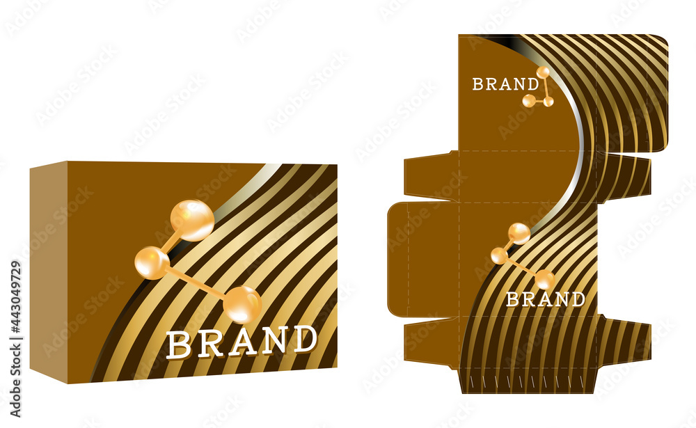 Packaging design, luxury box template and mockup box, illustration ...