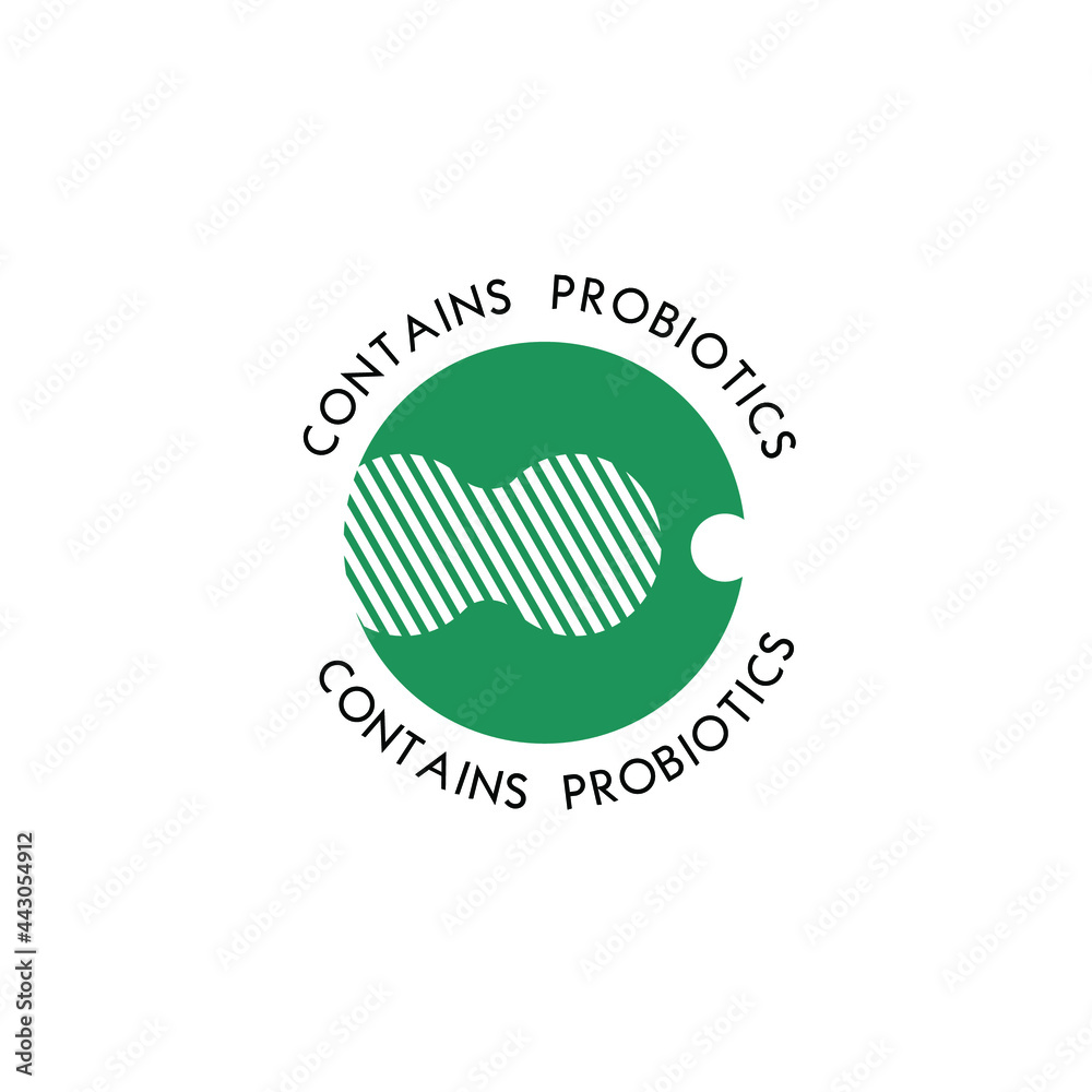 Probiotics logo. Bacteria logo. Concept of healthy nutrition ingredient ...