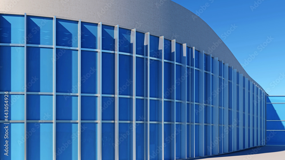 curved wall of a modern building facade Stock Illustration | Adobe Stock