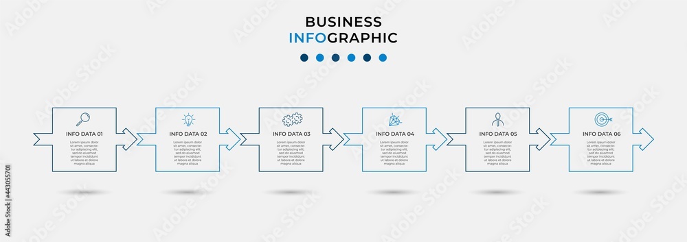 Vector Infographic design business template with icons and 6 options or ...
