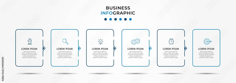 Vector Infographic design business template with icons and 6 options or ...