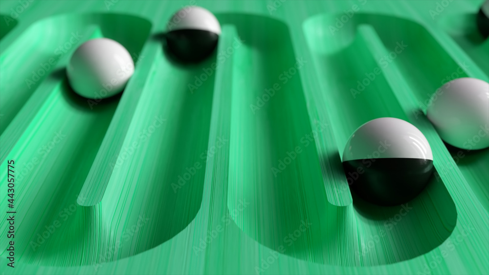 Bright colorful background with rolling balls along the paths. Plastic ...